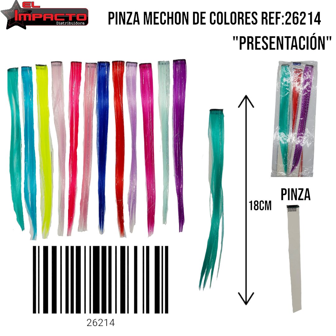 PINZA MECHON DE COLORES 26214 – Distribuidora el Impacto